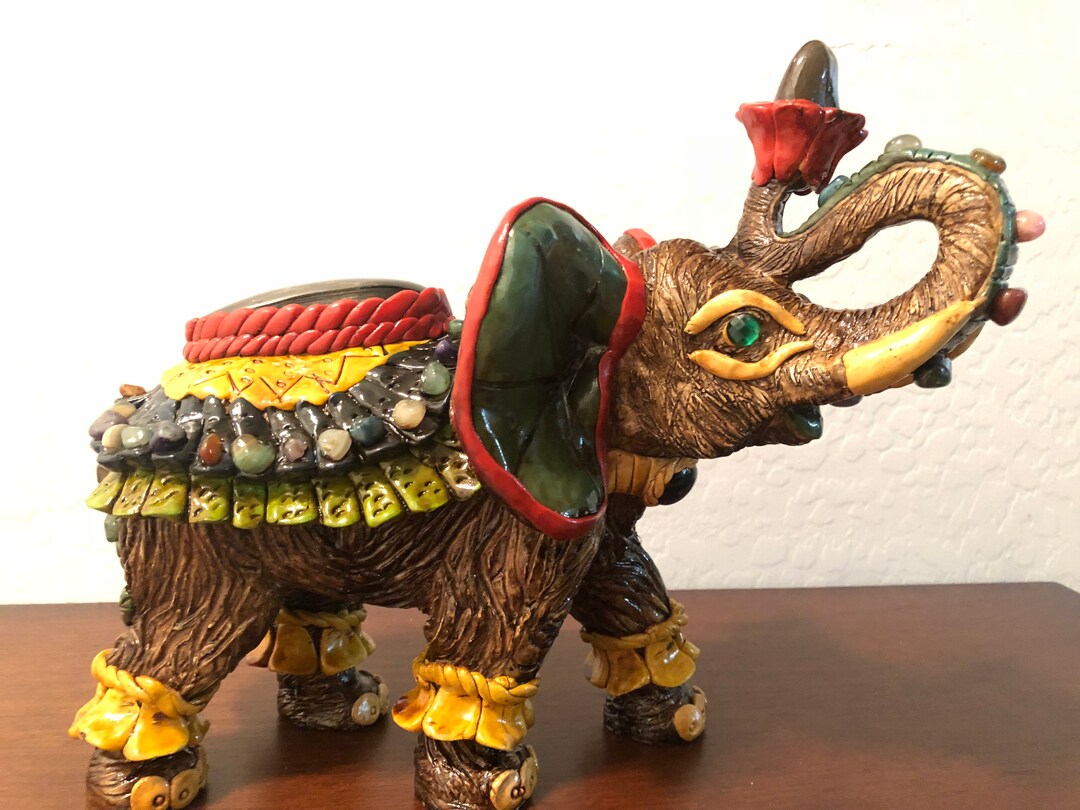 Elephant With Natural Stones - Etsy