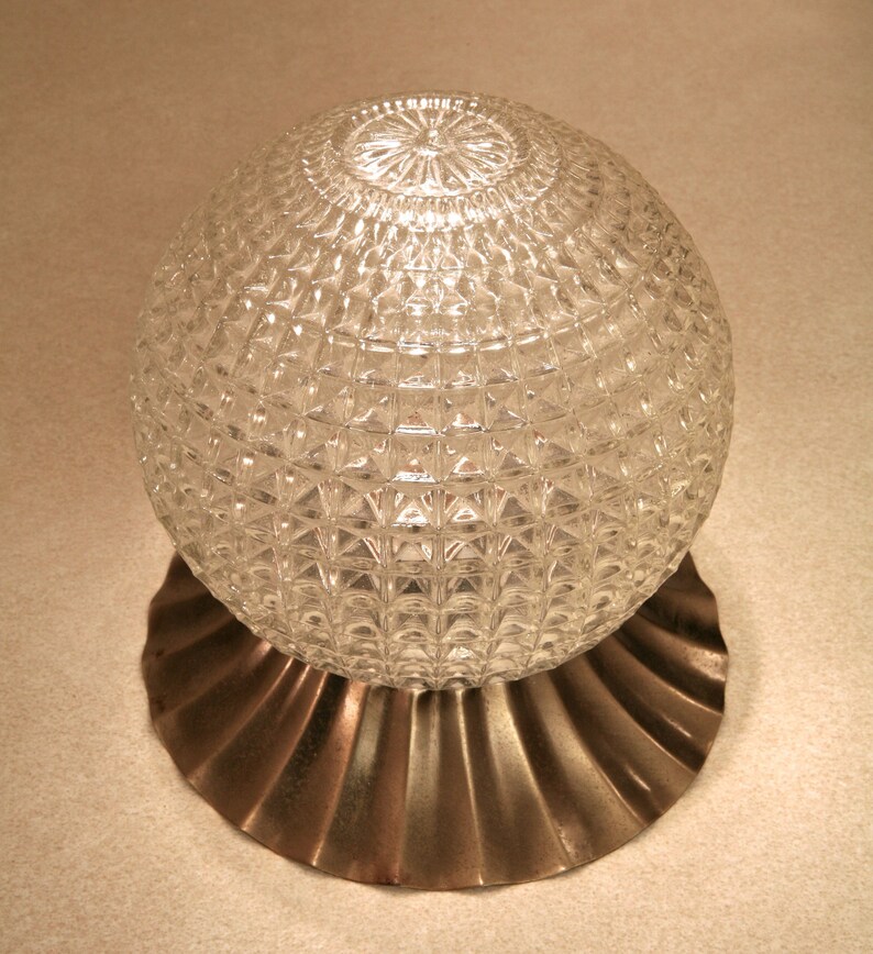 Mid-century CRYSTAL BALL Light Fixture RARE - Etsy