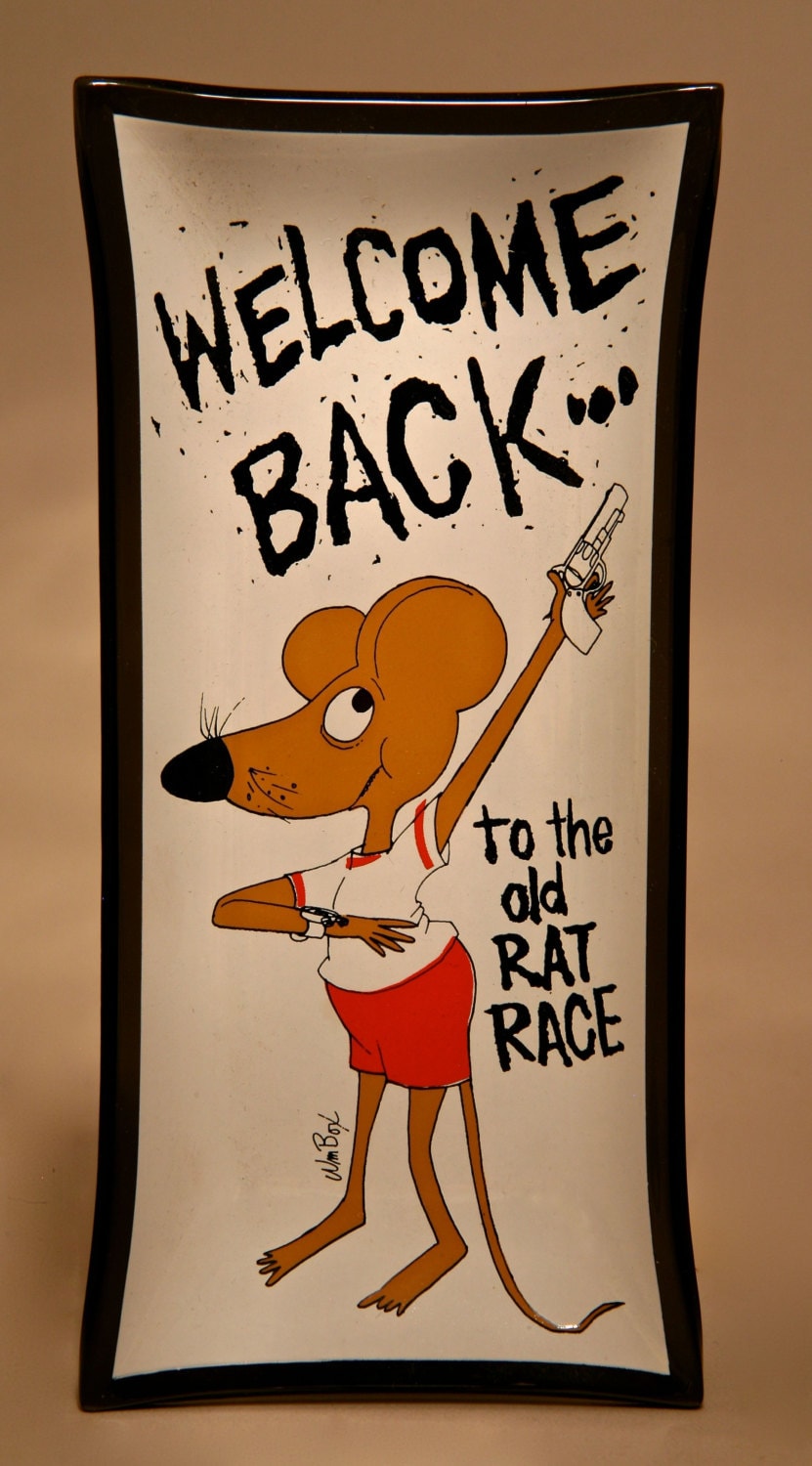 Vintage WELCOME BACK to the Old Rat Race Dish - Etsy