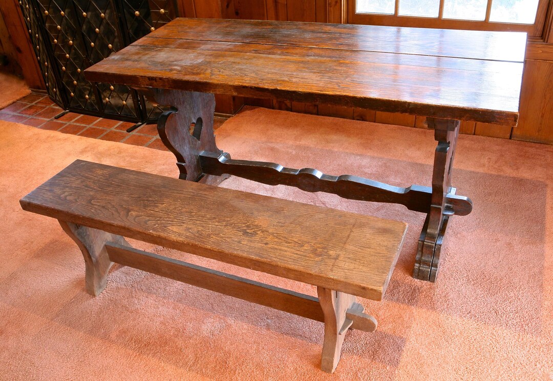 ANTIQUE TAVERN TABLE With Bench - Etsy