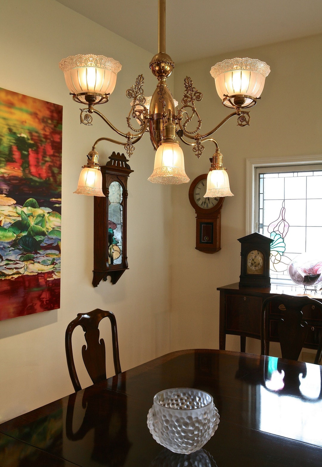 ANTIQUE VICTORIAN GASOLIER Brass Chandelier Price Reduced - Etsy