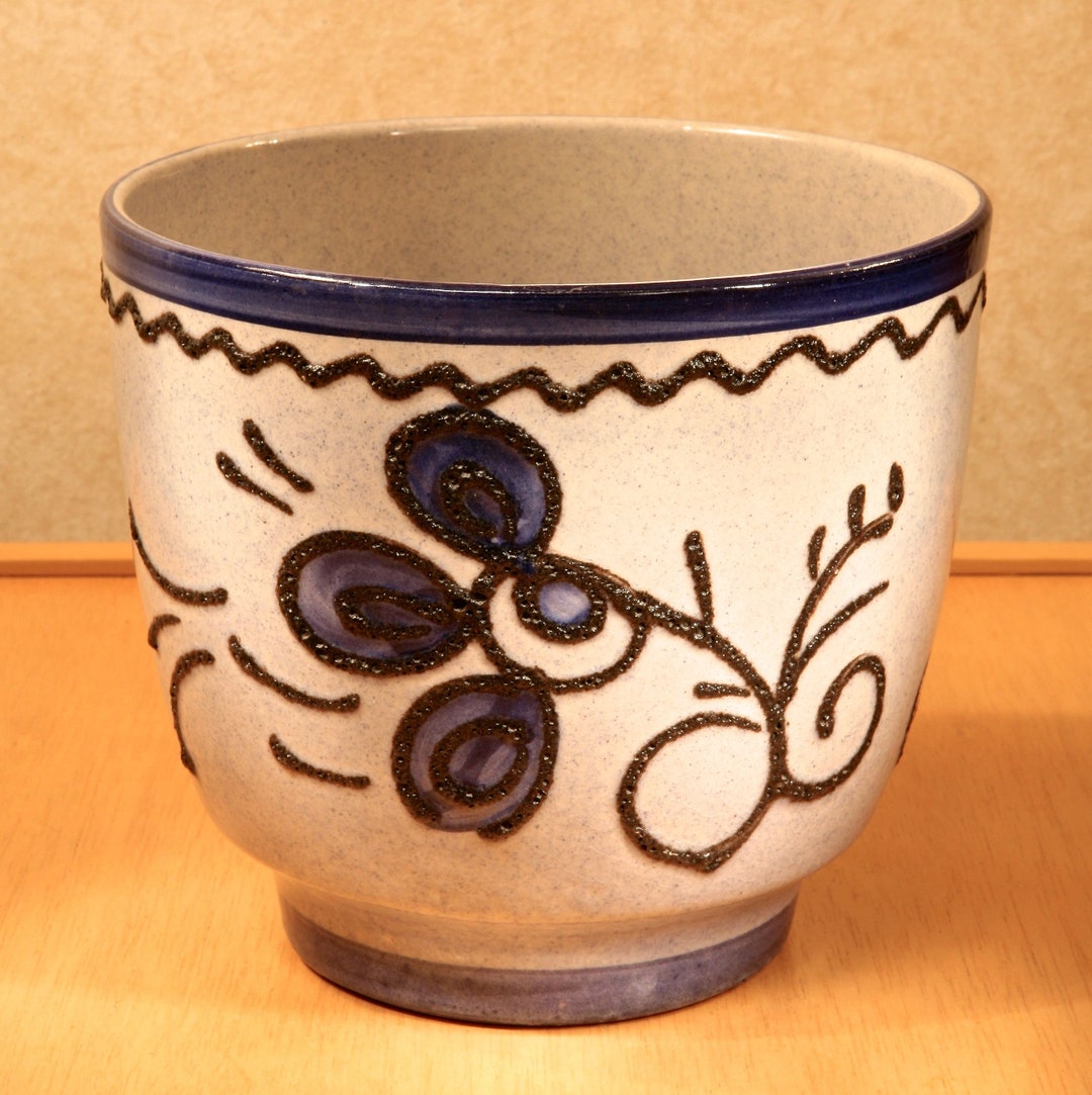 Gray & Blue CERAMIC PLANT POT - Etsy