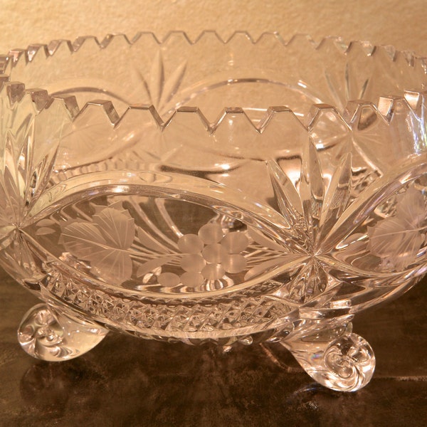 Footed Crystal Bowl - Etsy