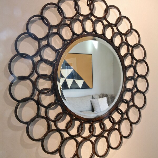 Round Copper Mirror - Etsy