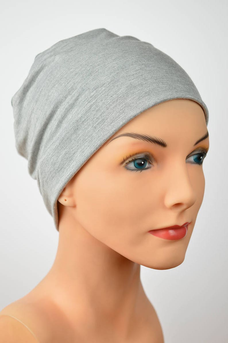 Chemo Cap Cancer Beanie Sleep Casual Light Gray All Etsy