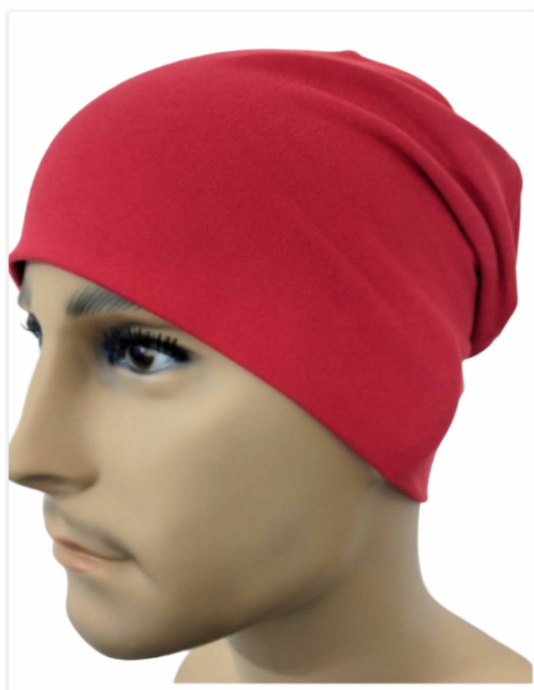 Men's Chemotherapy Bamboo Knit Cap, Hat, Beanie in Valentine Red ...