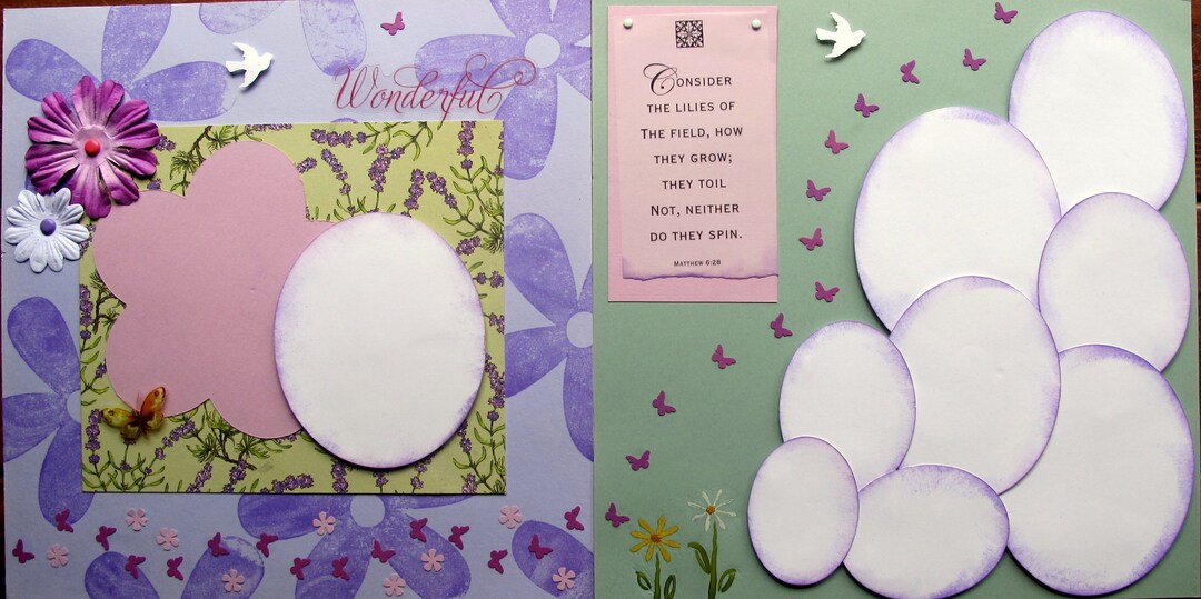 12x12 Scrapbook Pages Spring Butterflies - Etsy