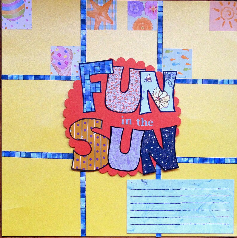 12x12 Scrapbook Pages Fun in the Sun - Etsy