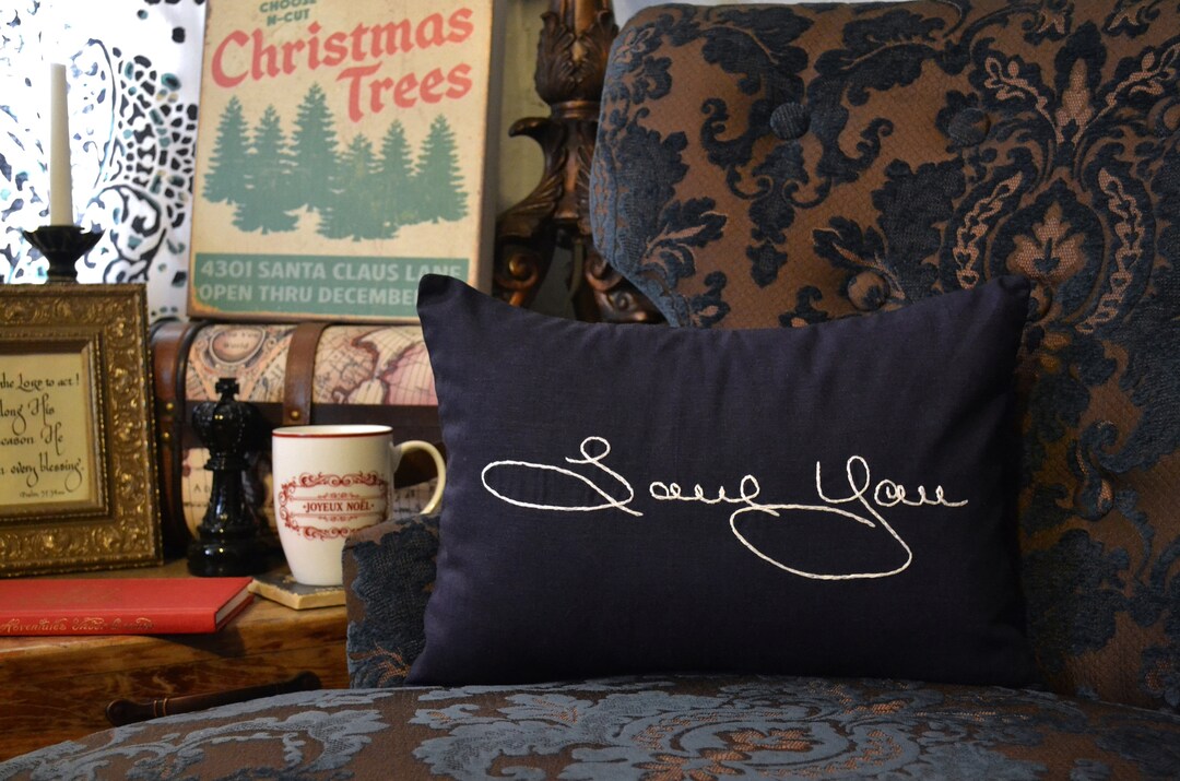 Personalize Handwriting Gift Memory Pillow Cover Hand Stitch Signature ...