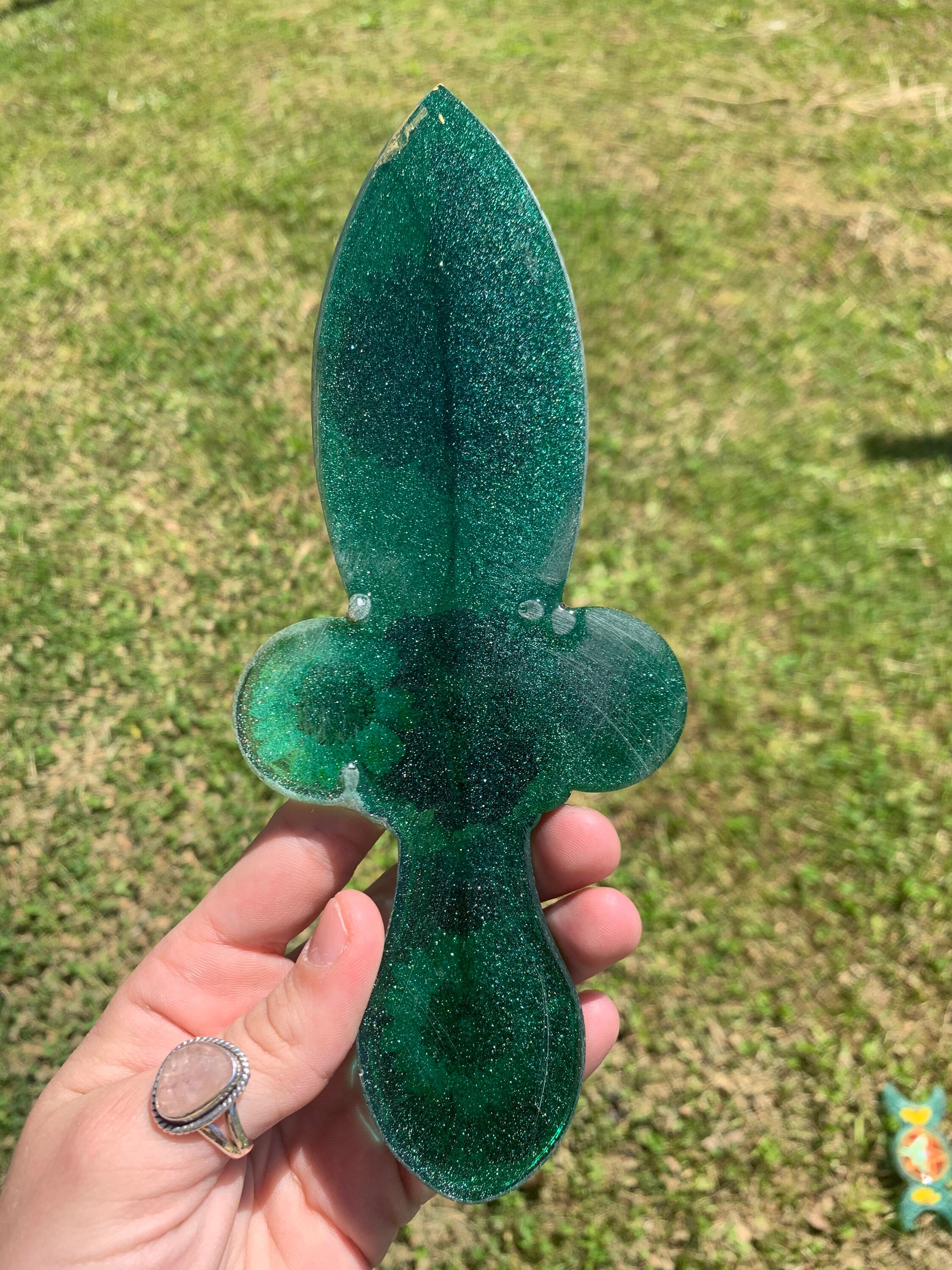 Forest Green Godess Dagger With Dried Flowers Monarch - Etsy Australia