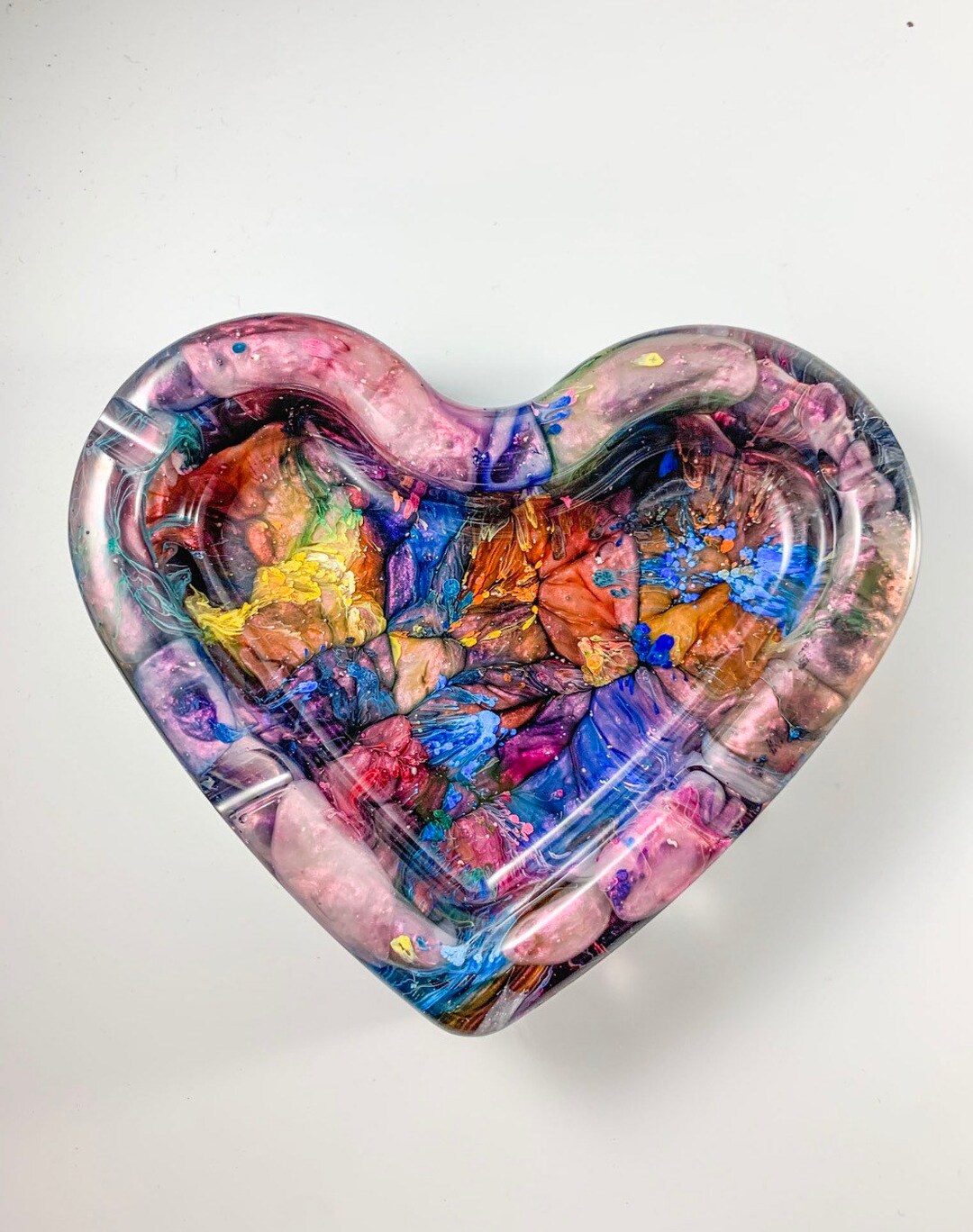 Trippy Alcohol Ink Drop Heart Shaped Ashtray - Etsy