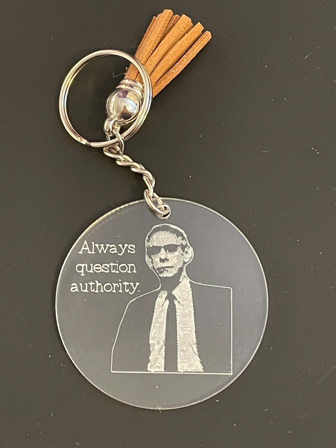 John Munch Always Question Authority Engraved Acrylic Keychain Law and ...