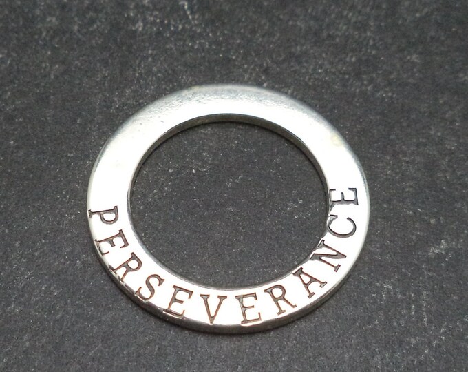 STERLING SILVER Perseverance Affirmation Circle Mantra Pendant to Help ...