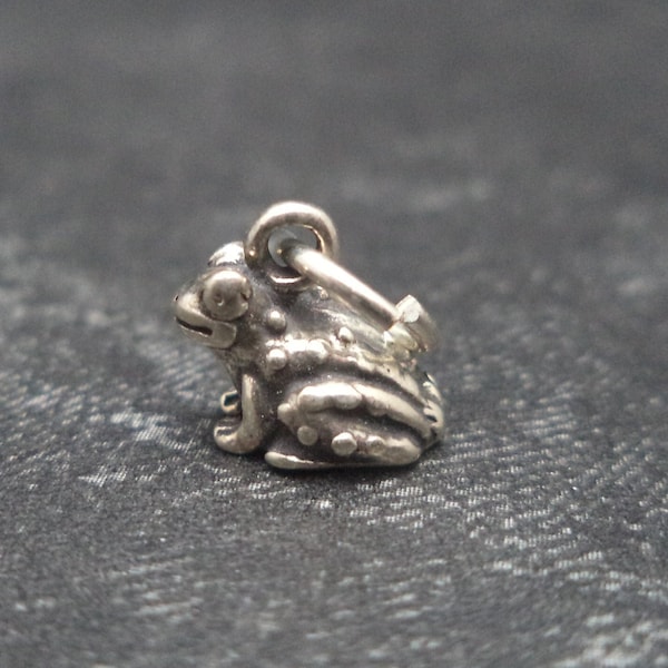 Sterling Silver Frog Charm - Etsy