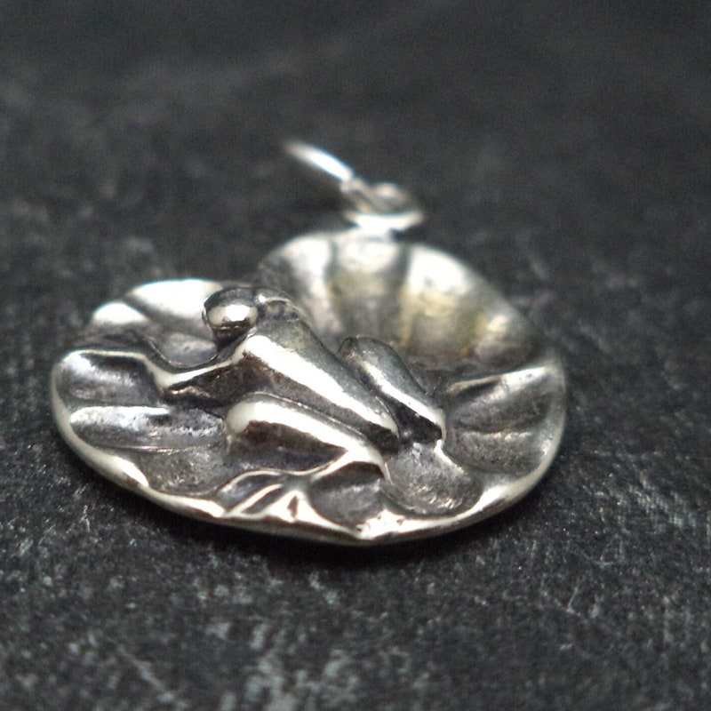 Sterling Silver Frog Charm - Etsy