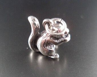 Chipmunk Sterling Silver 3D Forest Animal Charm Pendant or Necklace ...