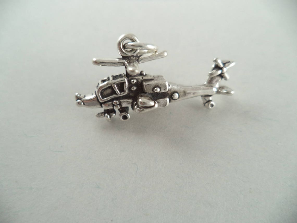 STERLING SILVER 3D Military Helicopter Charm for Charm Bracelet - Etsy