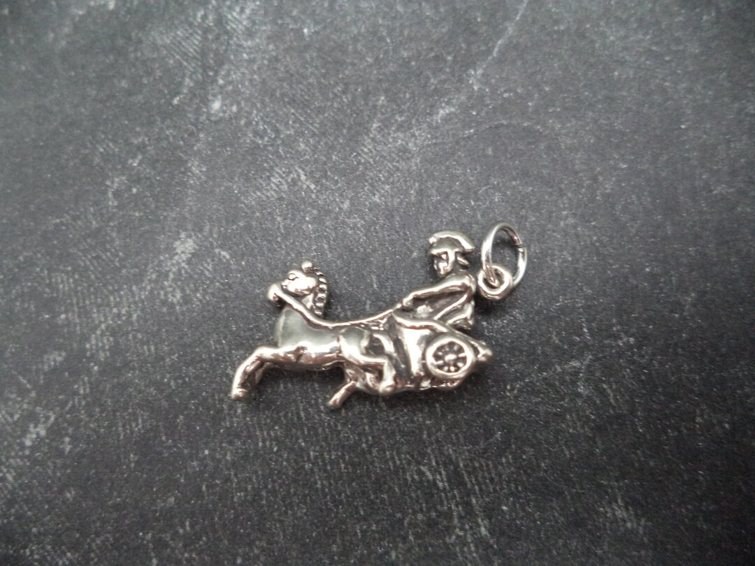STERLING SILVER 3D Chariot With Driver Charm for Charm Bracelet - Etsy
