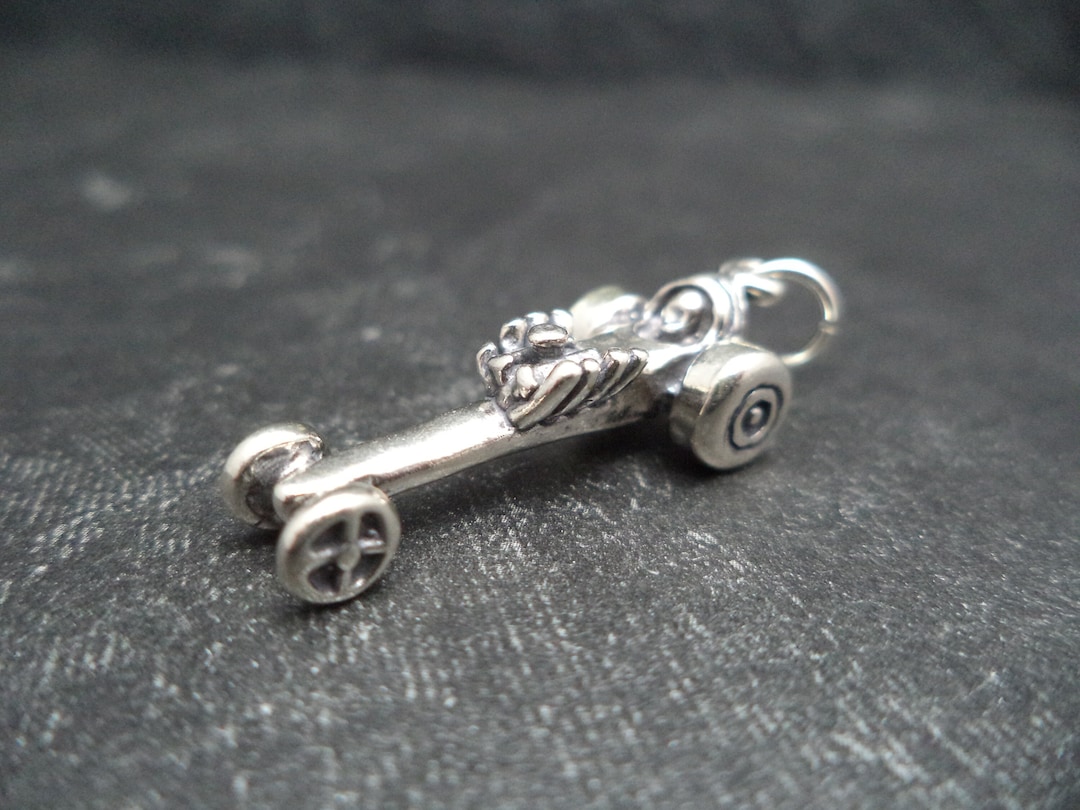 Sterling Silver 3D Dragster Charm for Charm Bracelet - Etsy