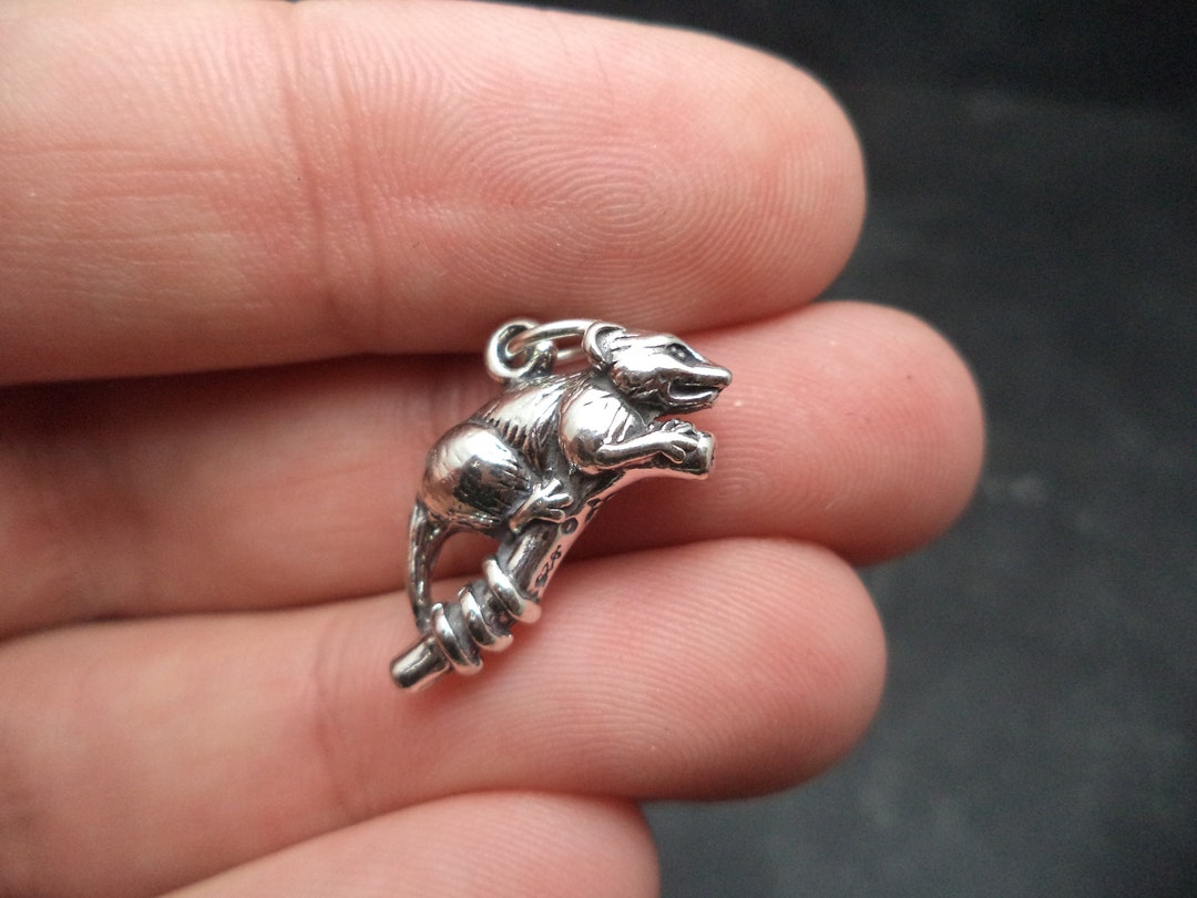 STERLING SILVER 3D Opossum Charm for Charm Bracelet. Possum Charm ...