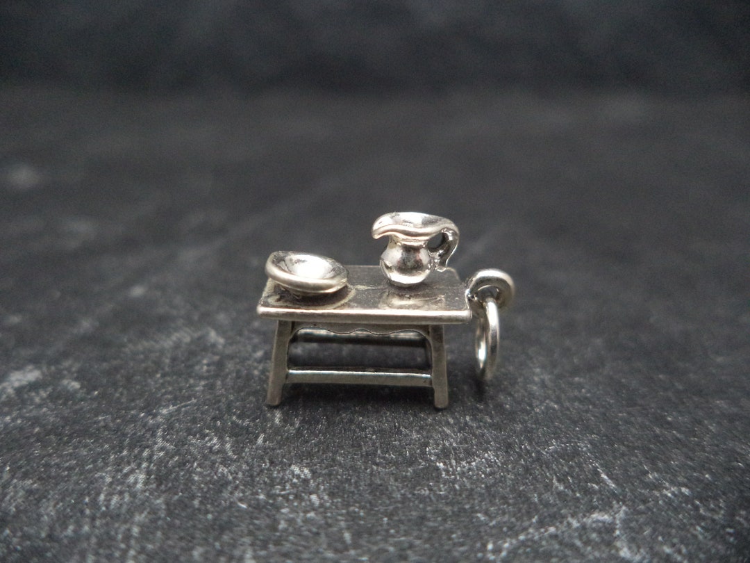 STERLING SILVER 3D Wash Table Charm for Charm Bracelet - Etsy