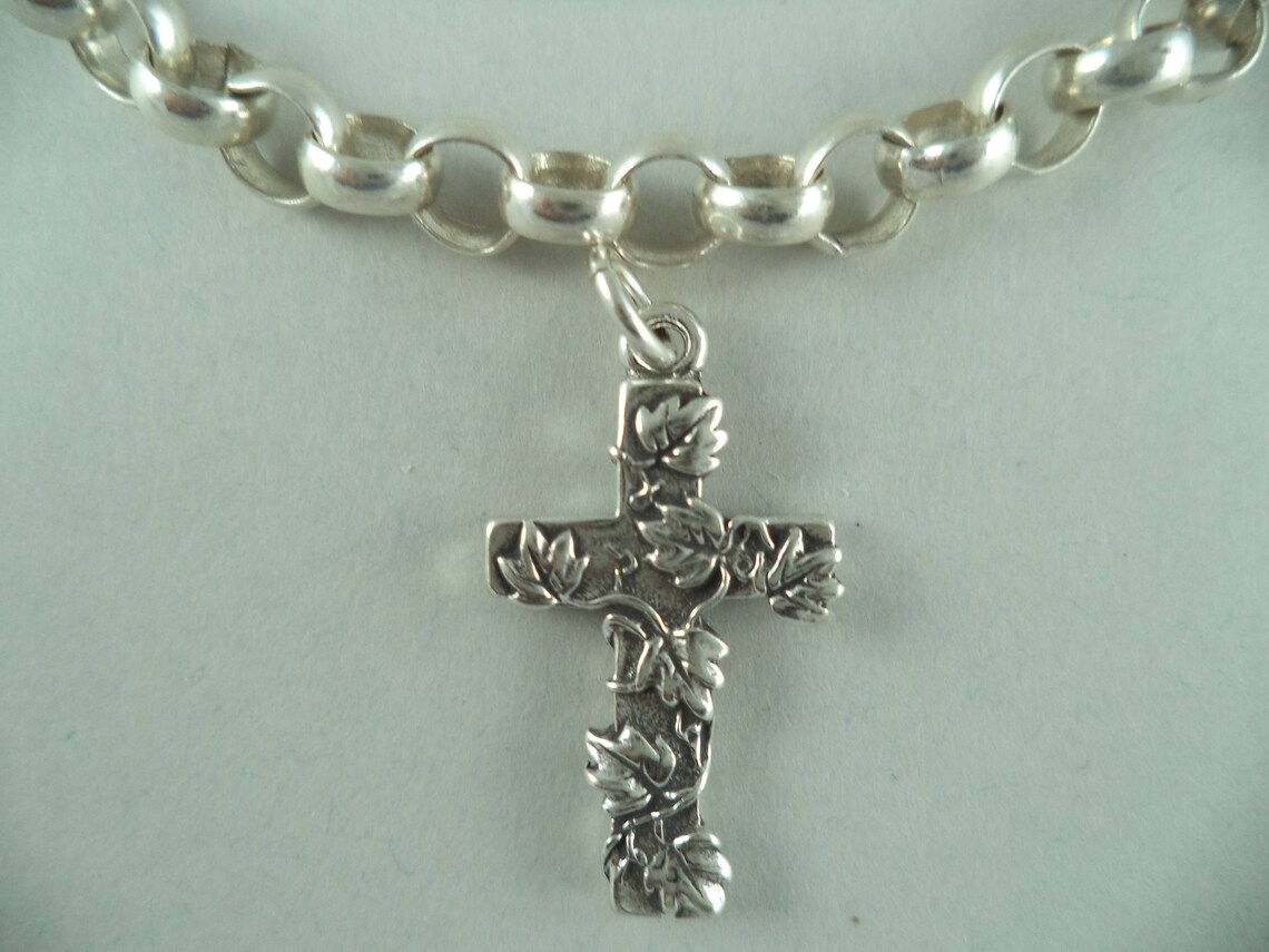 STERLING SILVER Cross Charm for Charm Bracelet - Etsy