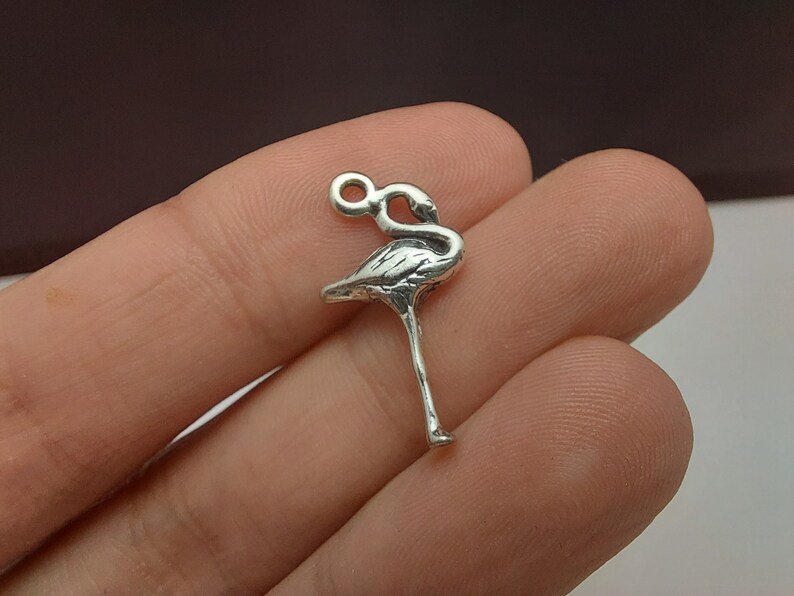 STERLING SILVER 3D Flamingo Charm for Charm Bracelet - Etsy