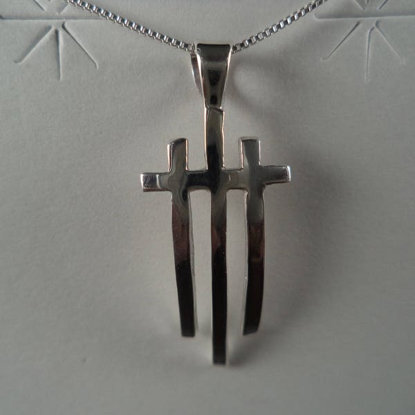 Three Cross Necklace - Etsy