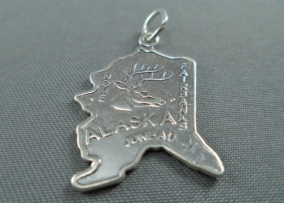 STERLING SILVER State of Alaska Charm for Charm Bracelet | Etsy