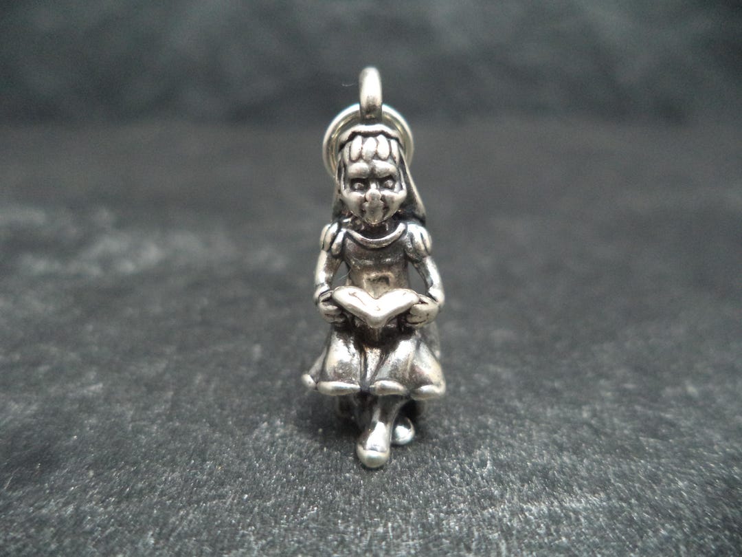 STERLING SILVER 3D Girl's First Communion Charm for Charm Bracelet ...