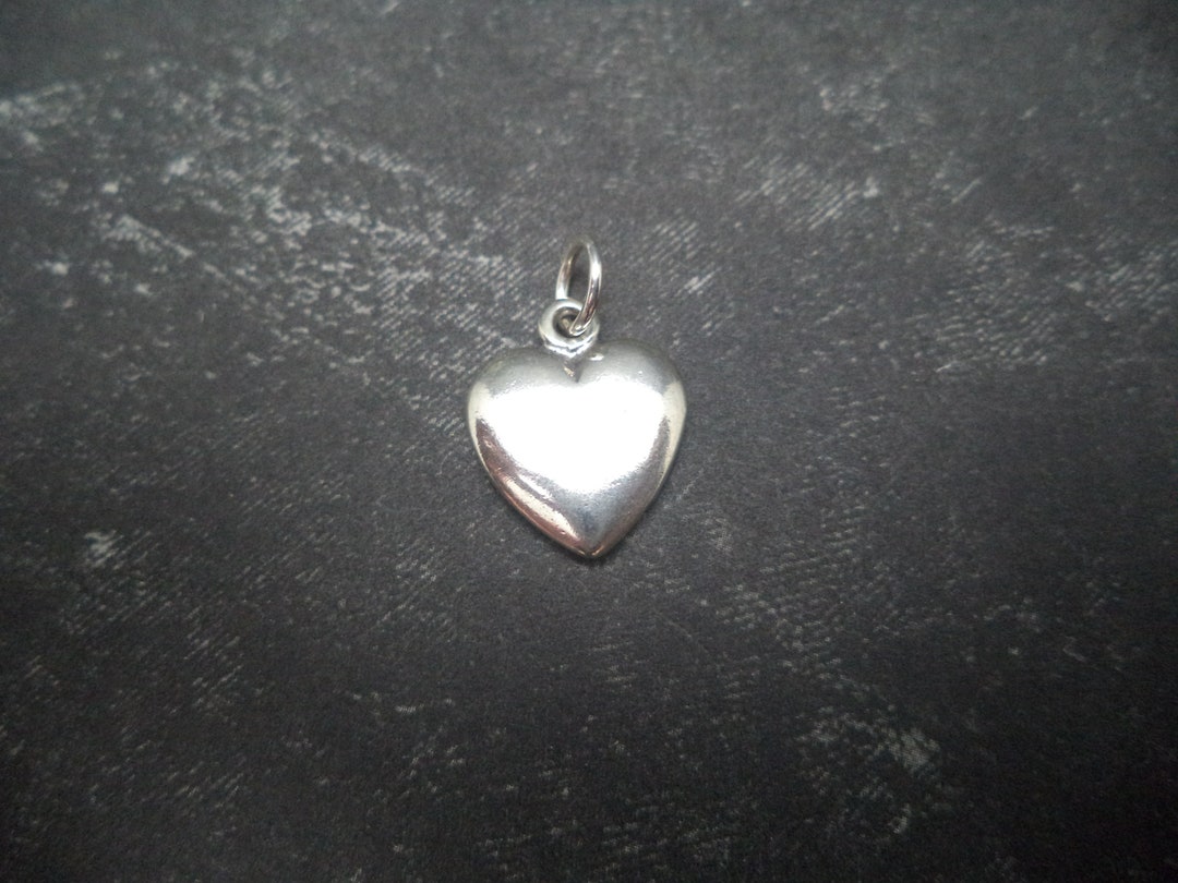 STERLING SILVER Puff Heart Charm for Charm Bracelet - Etsy