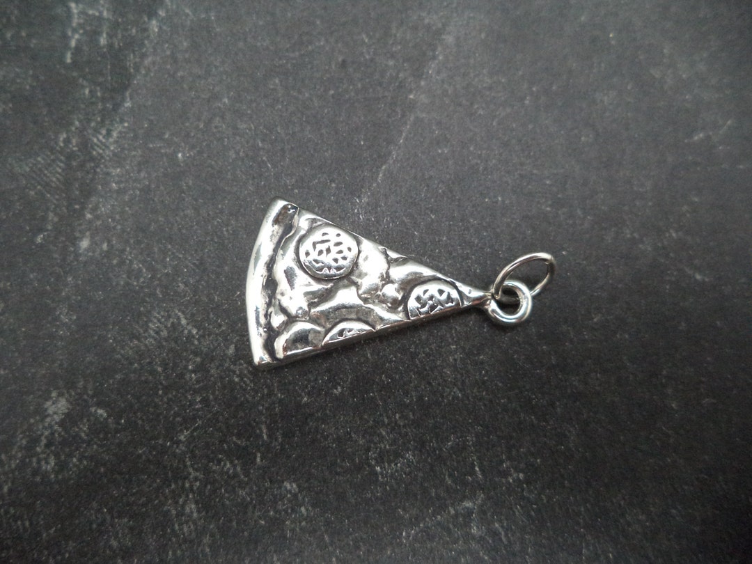 STERLING SILVER 3D Slice of Pizza Charm for Charm Bracelet. Sterling ...