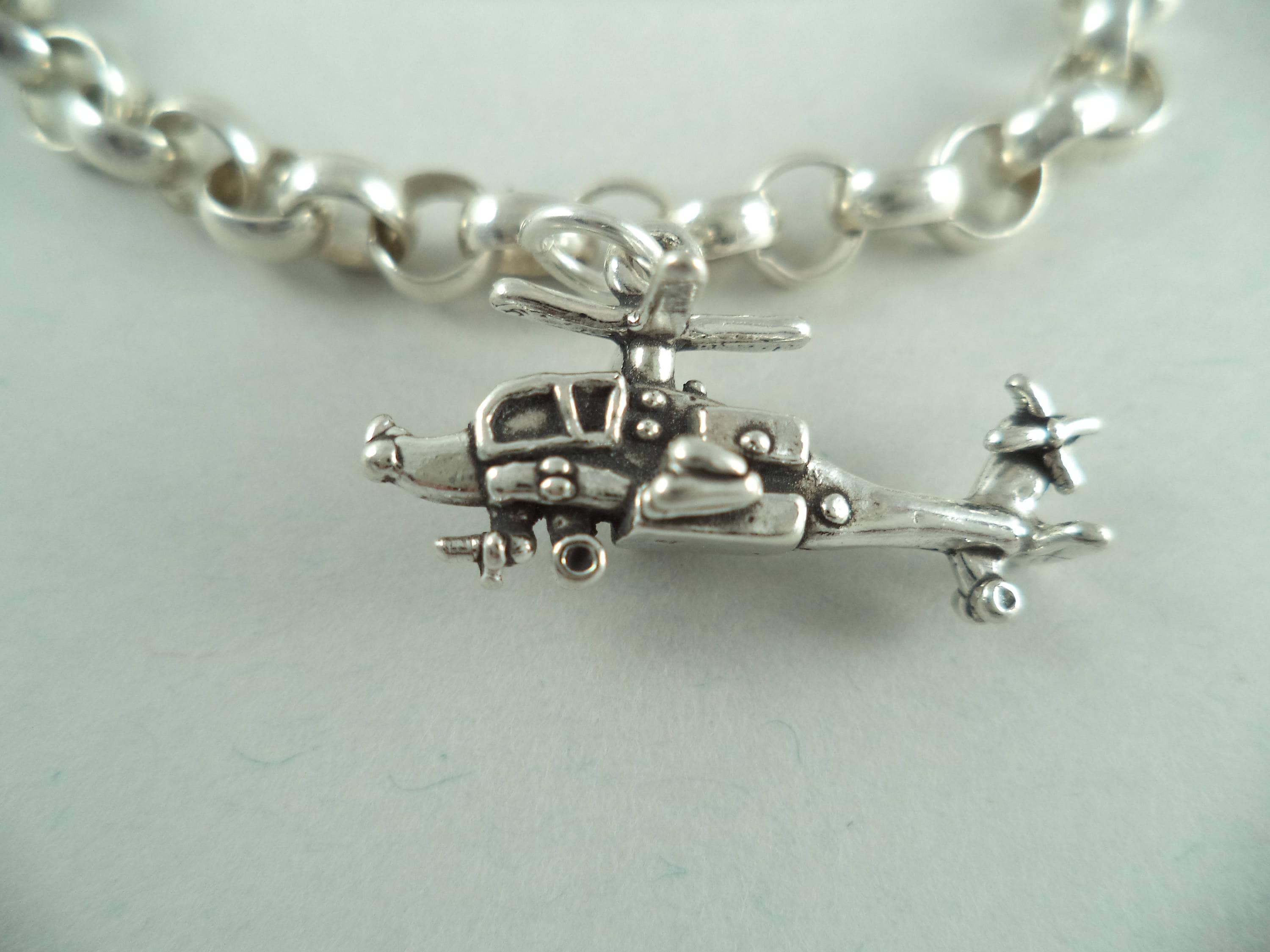 STERLING SILVER 3D Military Helicopter Charm for Charm | Etsy