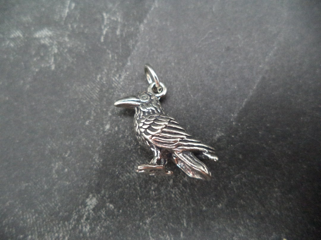 STERLING SILVER 3D Raven Charm for Charm Bracelet - Etsy