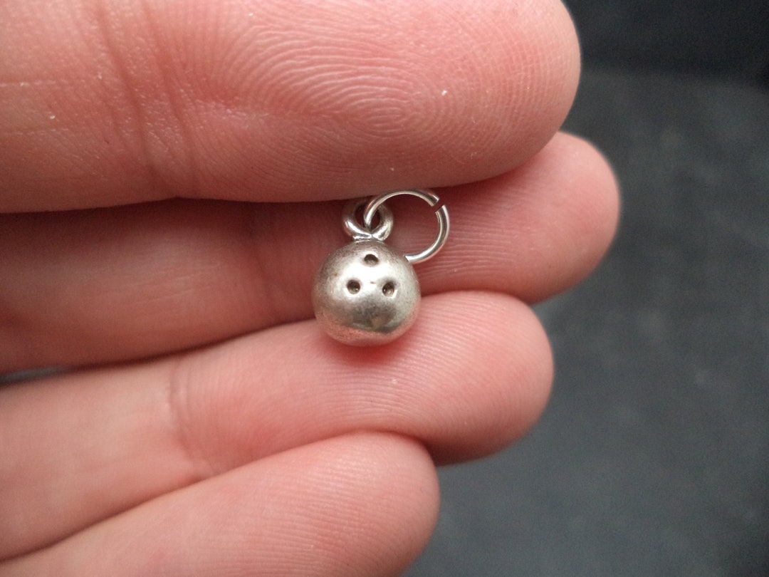 Sterling Silver Small 3D Bowling Ball Charm for Charm Bracelet. - Etsy