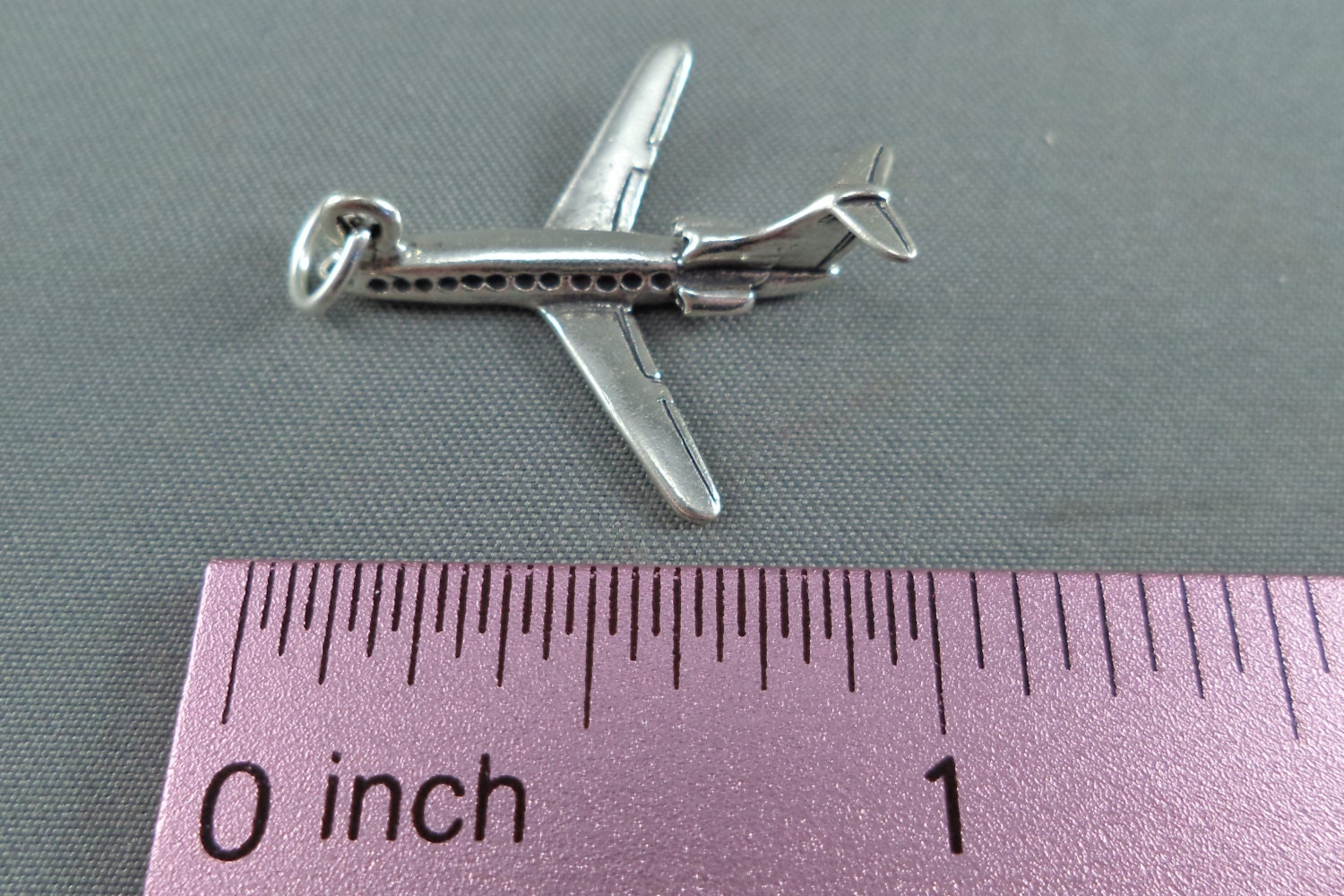 STERLING SILVER Jet Airplane Charm for Charm Bracelet | Etsy