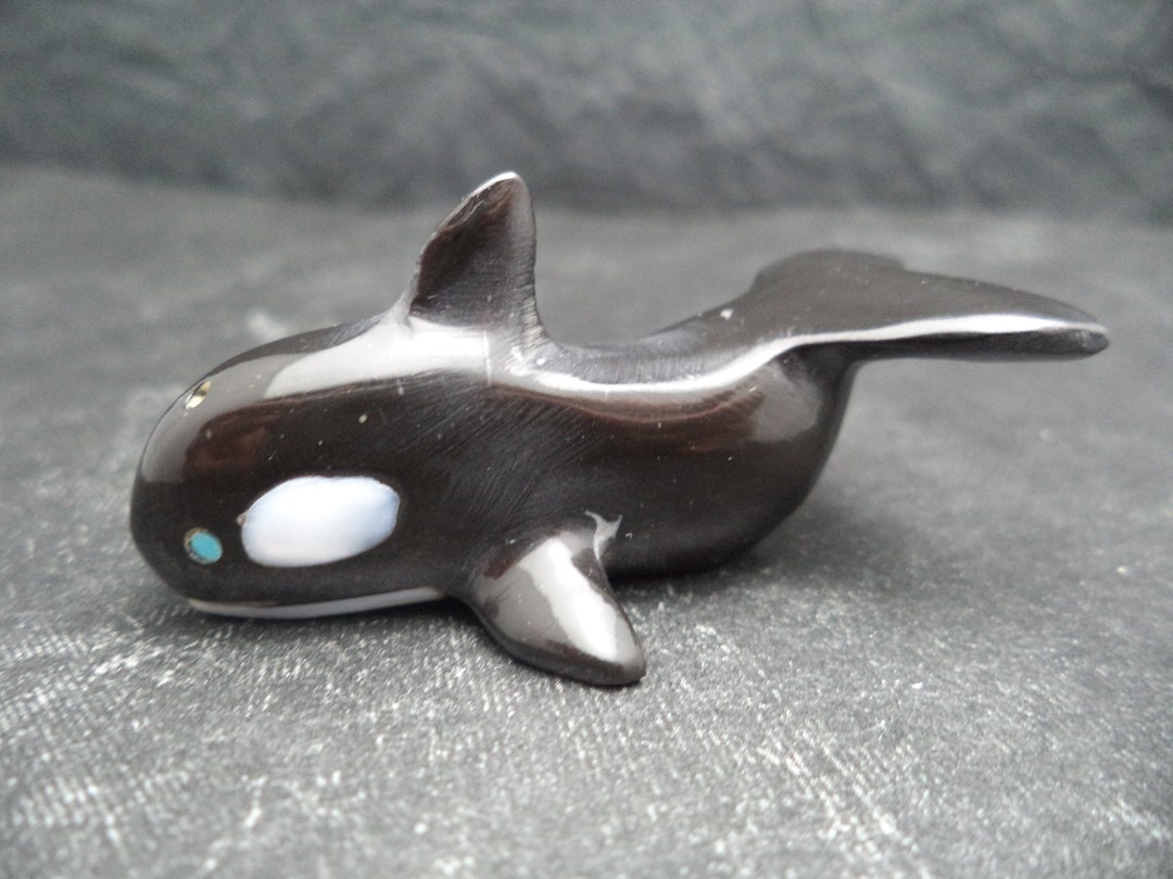 This Beautiful Orca Fetish is Carved From Black Marble and - Etsy