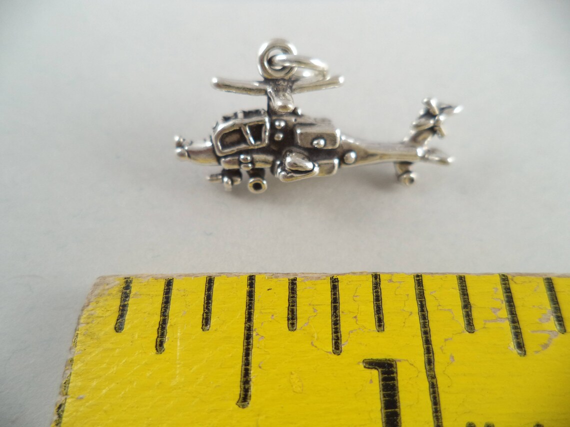 STERLING SILVER 3D Military Helicopter Charm for Charm - Etsy