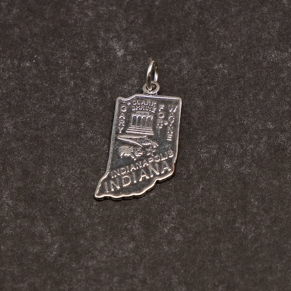STERLING SILVER State of Indiana Charm for Charm Bracelet | Etsy