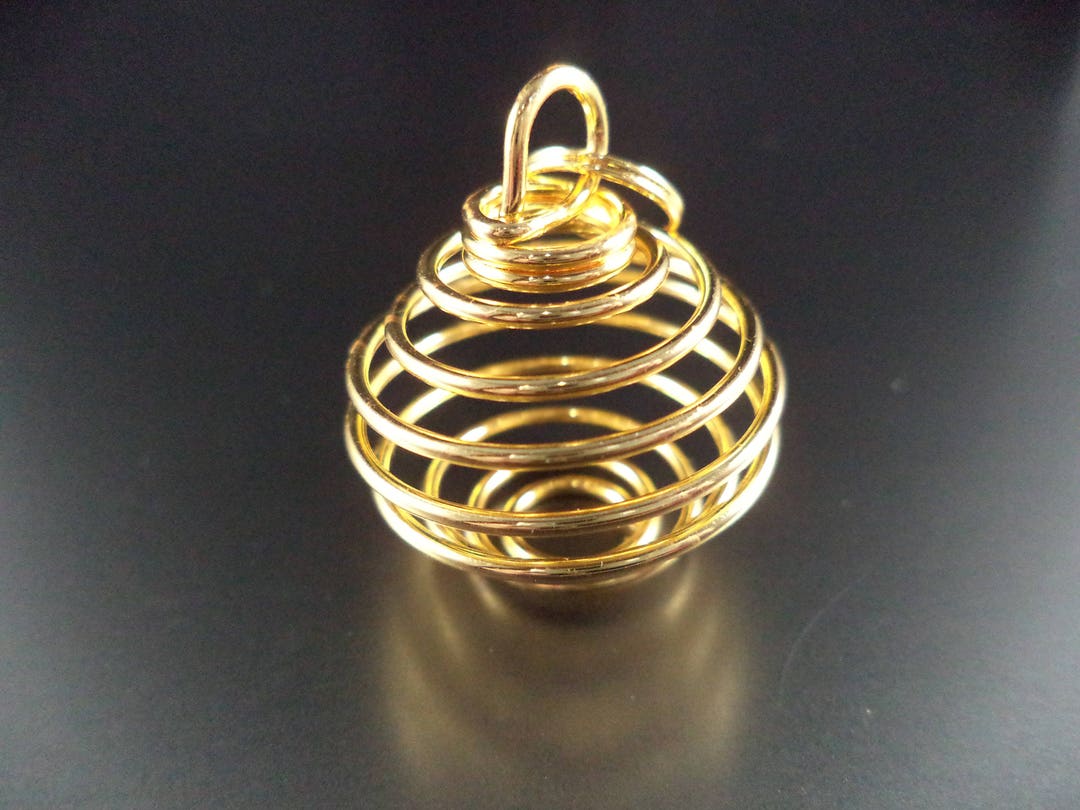 25mm Gold Tone Spiral Bead Cage for Beads, Crystal or Stone. - Etsy