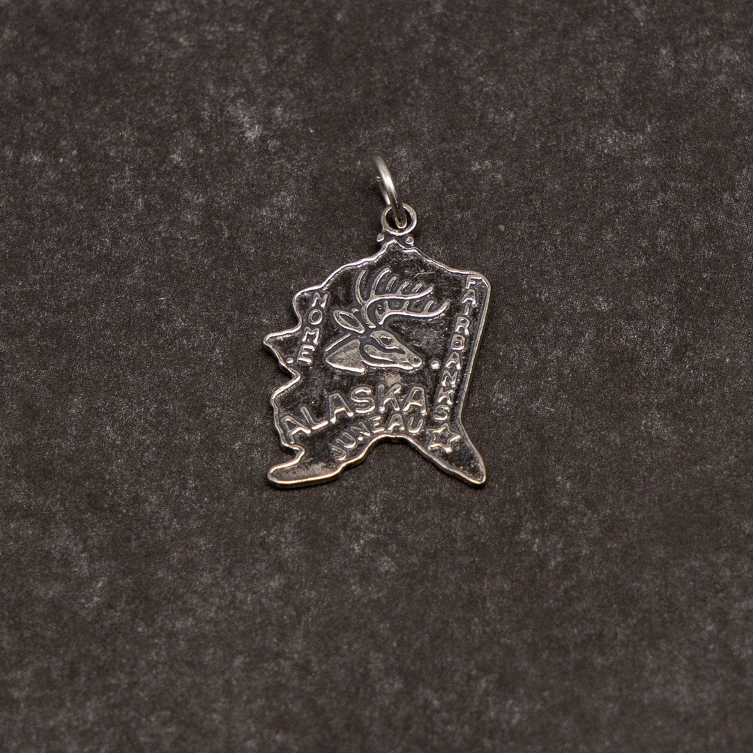 STERLING SILVER State of Alaska Charm for Charm Bracelet - Etsy