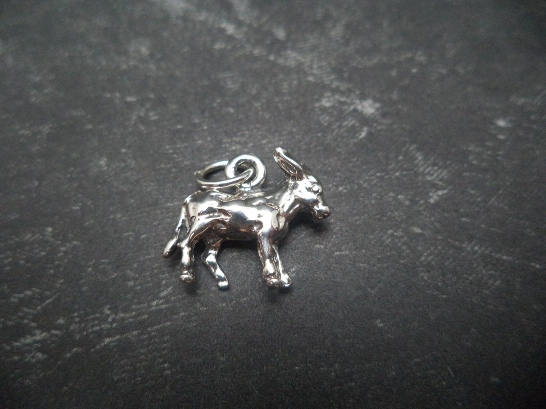 STERLING SILVER 3D Small Donkey, Burro Charm for Charm Bracelet - Etsy