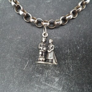 STERLING SILVER 3D Pilgrim With Wife & Pumpkin Charm for Charm Bracelet ...
