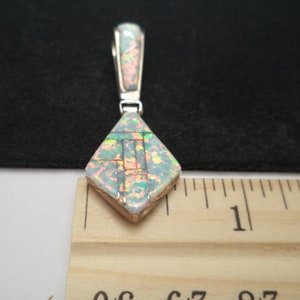 Handcrafted Sterling Silver Multi Color and Opal Reversible Pendant - Etsy