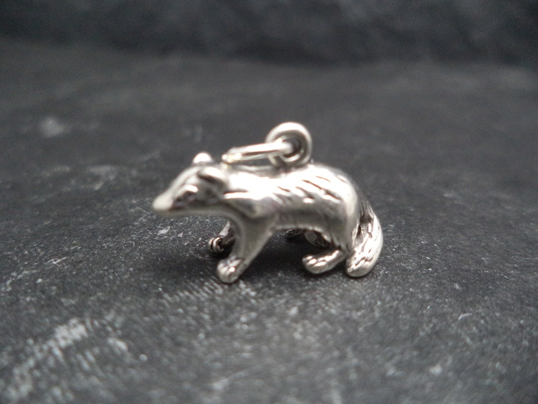 Sterling Silver 3D Badger Charm for Charm Bracelet - Etsy
