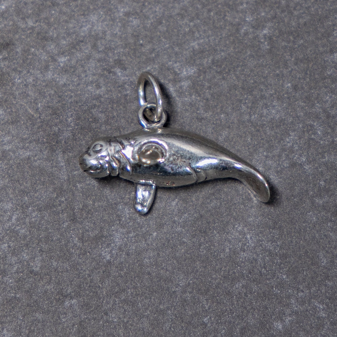 STERLING SILVER 3D Manatee Charm for Charm Bracelet - Etsy
