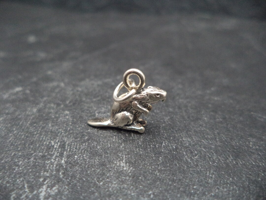 STERLING SILVER 3D Small Beaver Charm for Charm Bracelet - Etsy