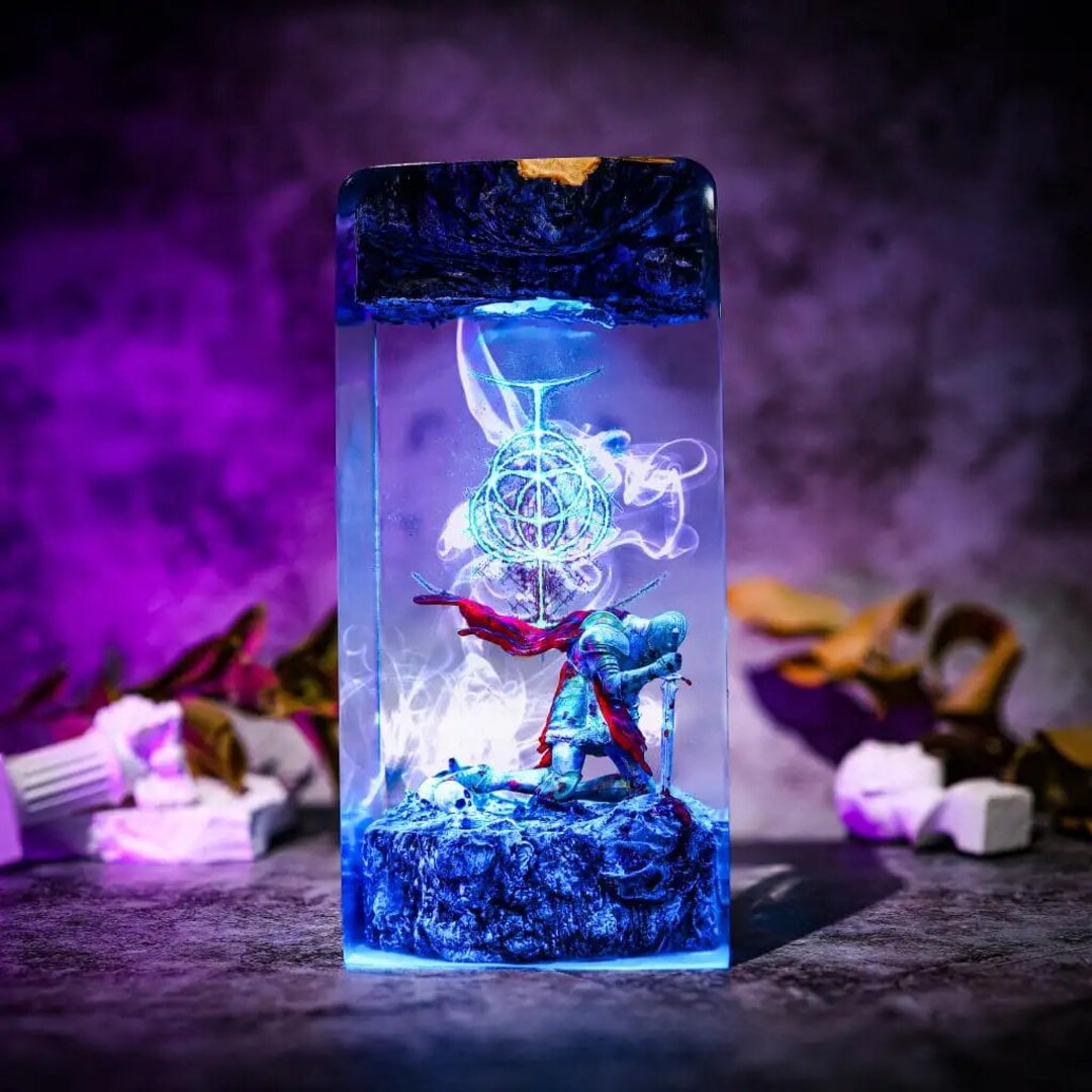 Elden Ring Epoxy Resin Wood Lamp Night Light Unique Her Him Mom Dad Kid ...