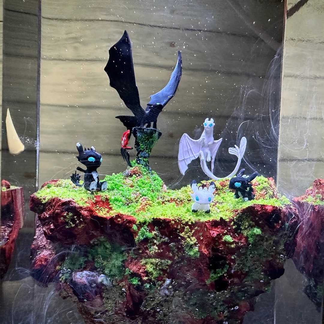 Toothless and Light Fury Epoxy Lamp,family Toothless Night Lights,epoxy ...