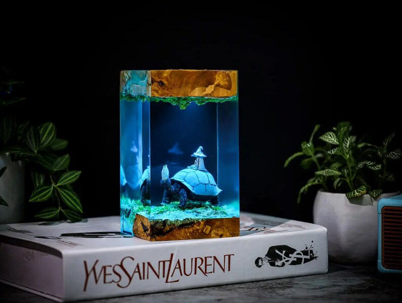 Turtle Pope and Ranni Elden Ring Epoxy Resin Wood Lamp Night Light ...